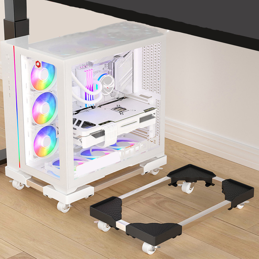 PC Tray Desktop Rack Adjustable CPU Stand with 360 Rotating Wheels for ...