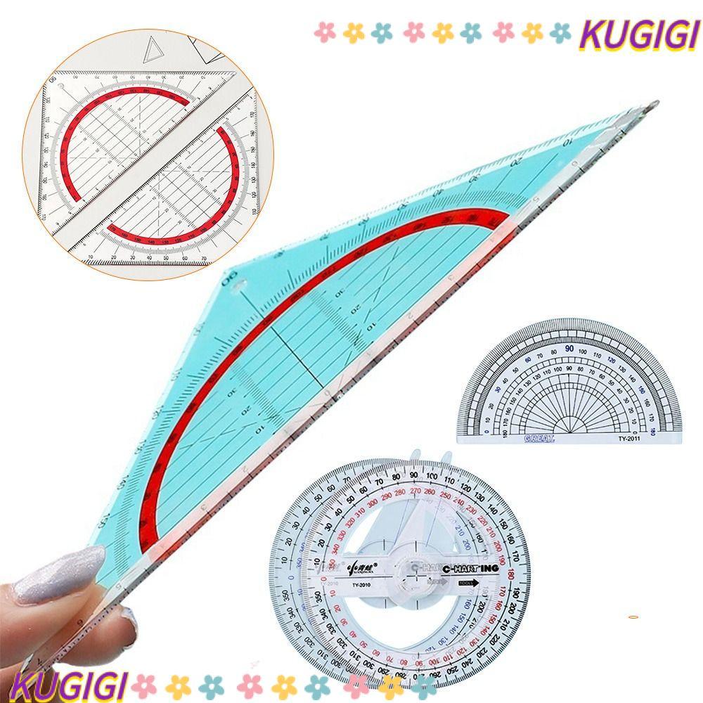 KUGIGI Angles Measuring Ruler, Plastic Transparent 180/360 Degree ...