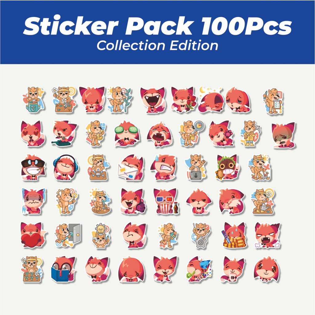 HP Hot Stickers VK FOXY Cute Waterproof Stickers Adhesive Waterproof ...