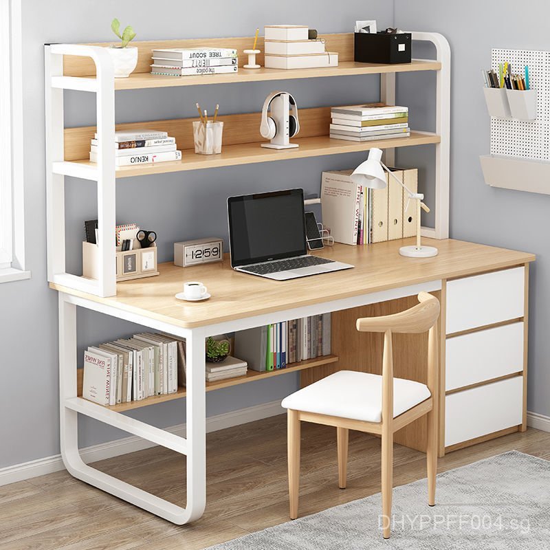 Computer All-in-One Desk Chair Desk Bookshelf Student Home Office Desk ...