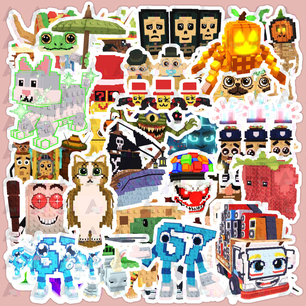 50 PCS Steal a Brainrot Characters Pixel Icons Roblox Game Version 2 ...