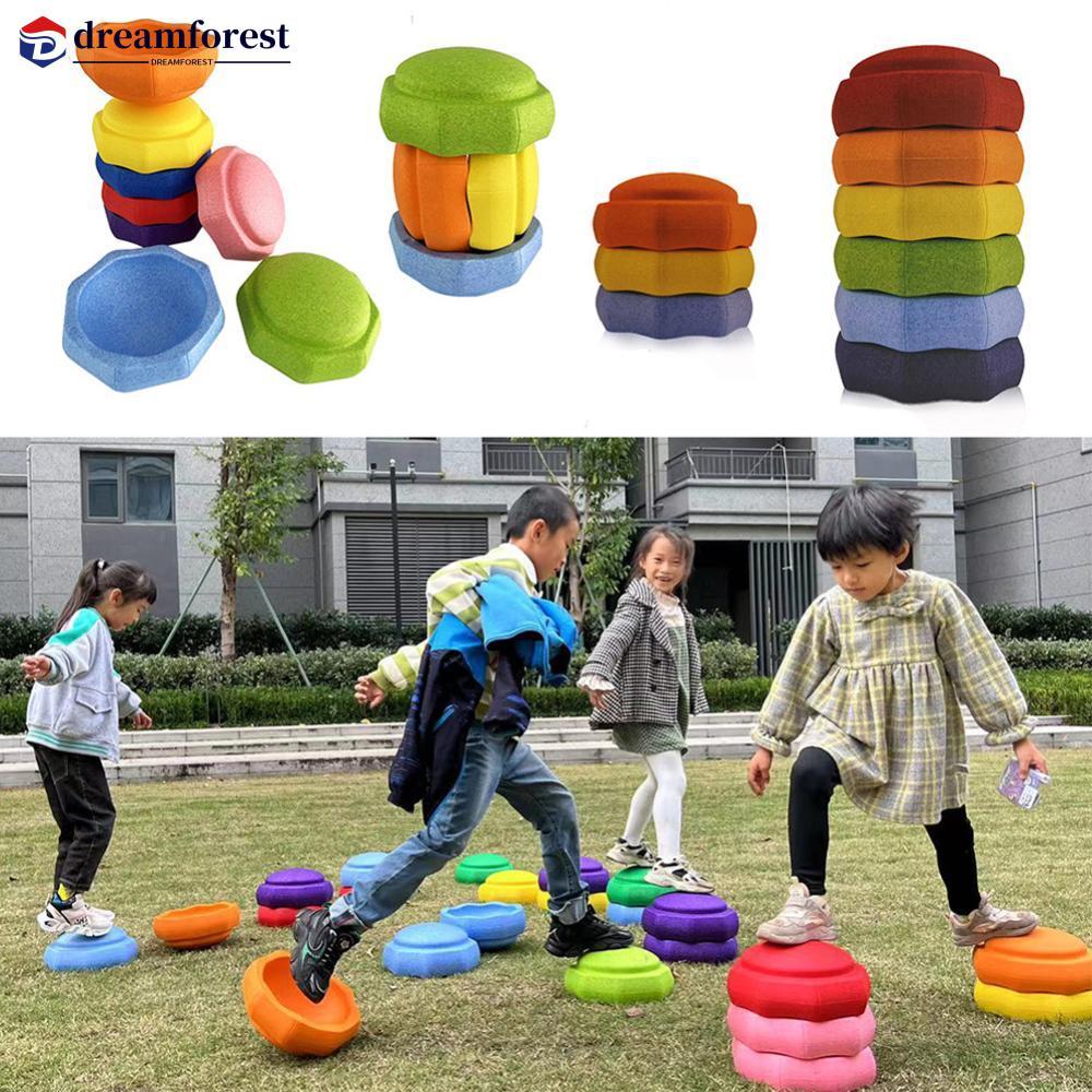 DREAMFOREST Balance Stepping Stones Set Kids Sensory Foam River Jumping ...