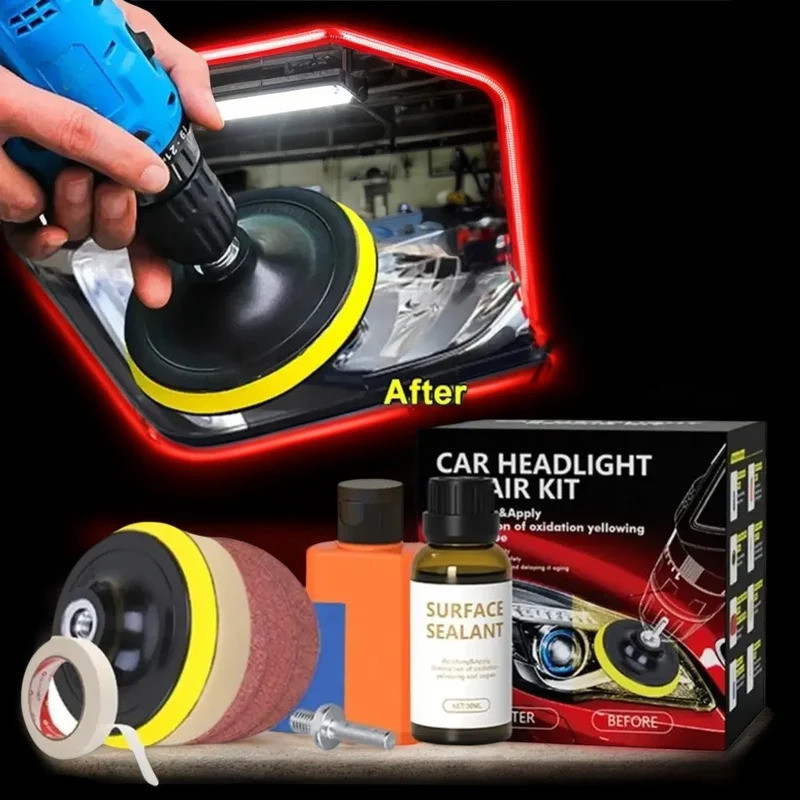 Car Headlight Restoration Kit Lens Cleaner Polish Spray Chemical ...