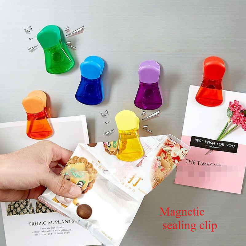 【HF】Multifunctional color transparent magnetic food clip snack sealing ...