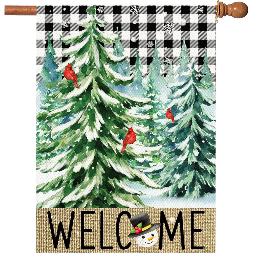 Winter Flag, Welcome Winter Flags 28 x 40 Double Sided, Black White ...