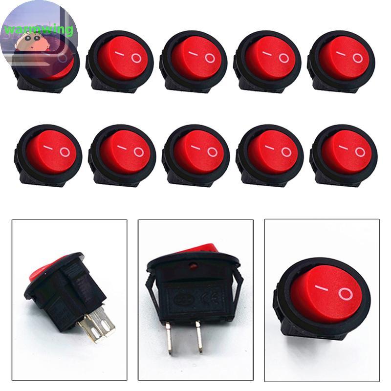 Warmwing 10pcs KCD11 Diameter Small Round Boat Rocker Switches ck Mini ...