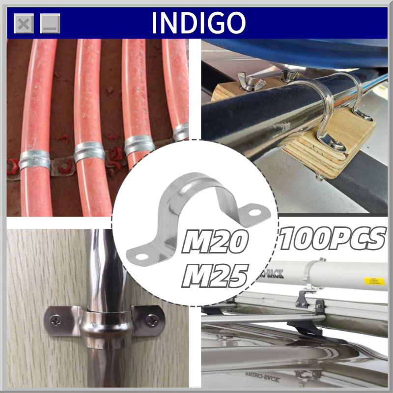 M20/25 100PCS Paralon Pipe Clamp Omega Model Pipe Clamp Iron Plate U ...