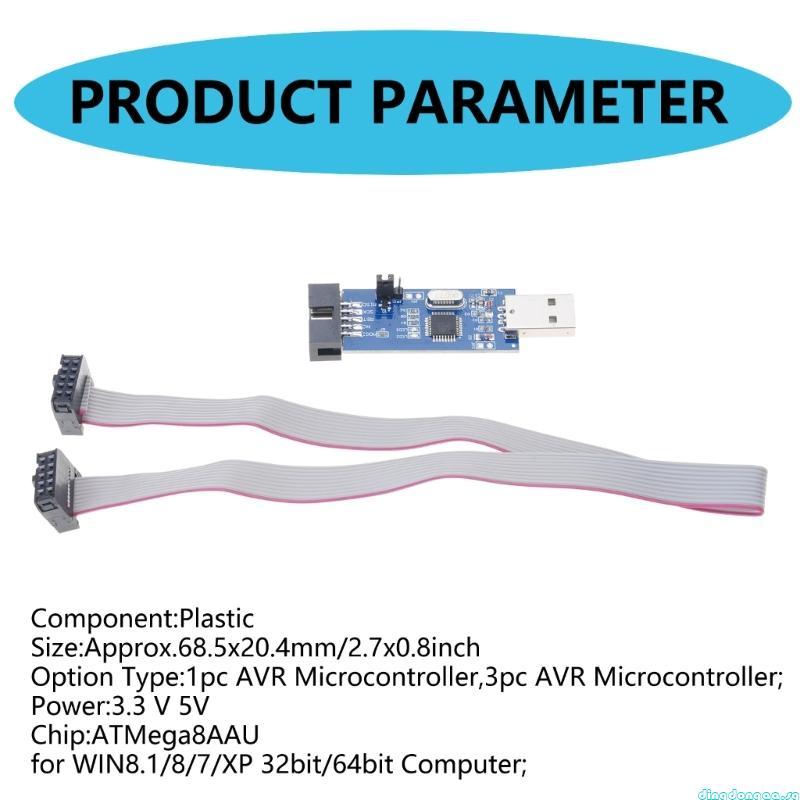 AVR USB ISP Asps Microcontroller Programmer Downloader with Cable ...