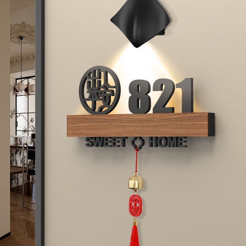 Retro hollowed out with light Singapore Door Number Plate | HDB Unit ...