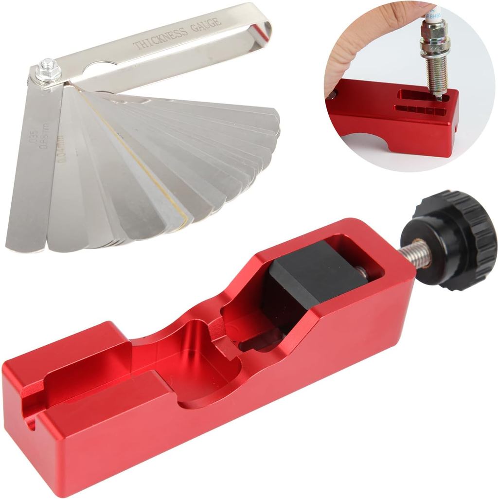 Spark Plug Gap Tool, Spark Plug Gapping Tool with 32 Blade Steel Feeler ...