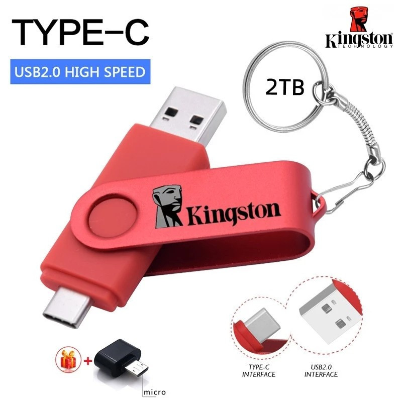 KINGSTON 2TB flash disk 3-IN-1 USB Micro Type-c OTG flash drive 1TB ...
