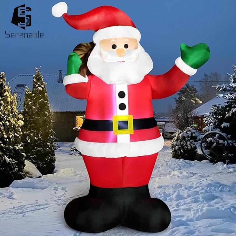 [Serenable] 6 ft Christmas Inflatable Santa Built in LED Lighted Funny ...