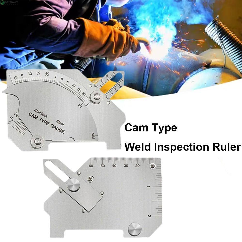 NEEDWAY Cam Type Weld Inspection Ruler, Inch/mm Adjustable Fillet Weld ...