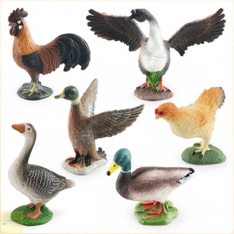 Children's Toys Simulation Farm Poultry Chicken Duck Goose Model ...