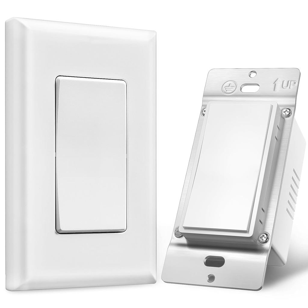 Suraielec 3 Way Wireless Light Switch, Neutral Wire Required, Grounding ...