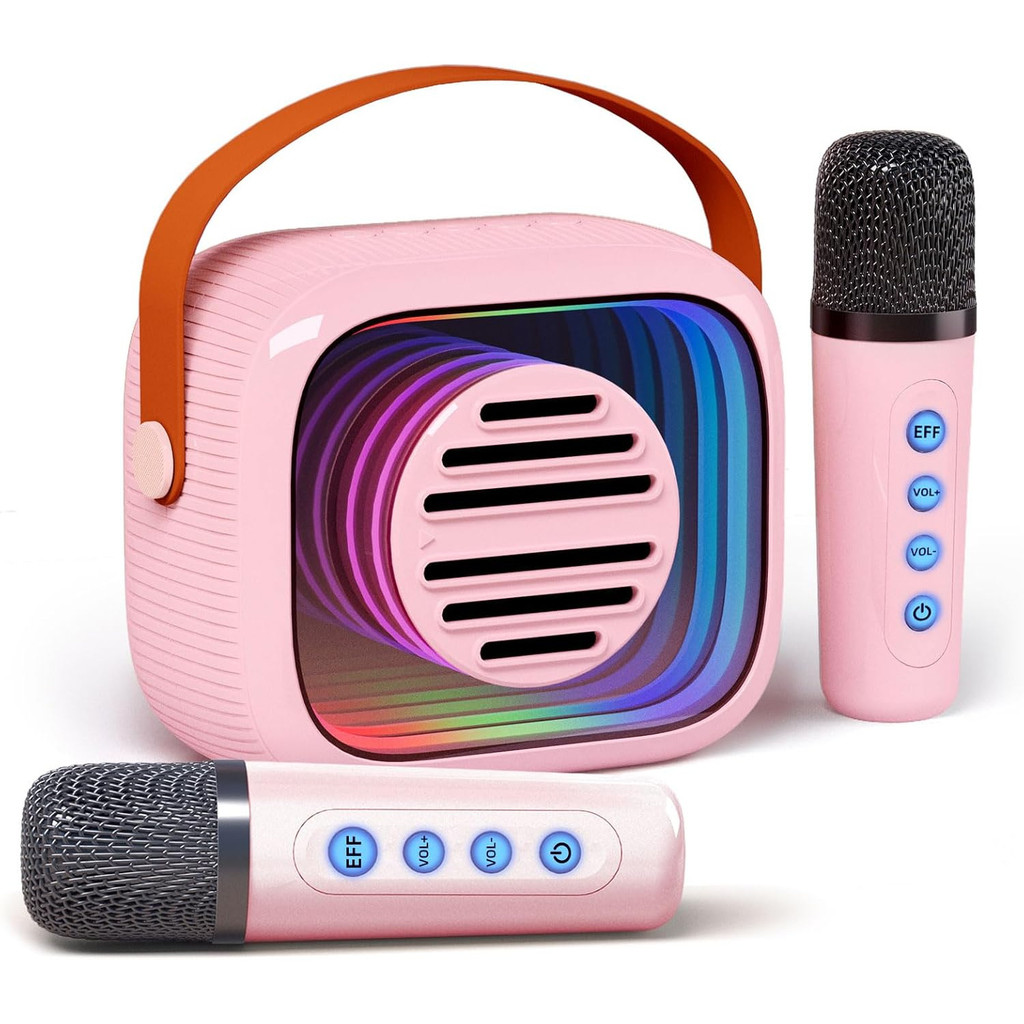 Portable Mini Karaoke OK Singing machine with two microphones、5 Sound ...