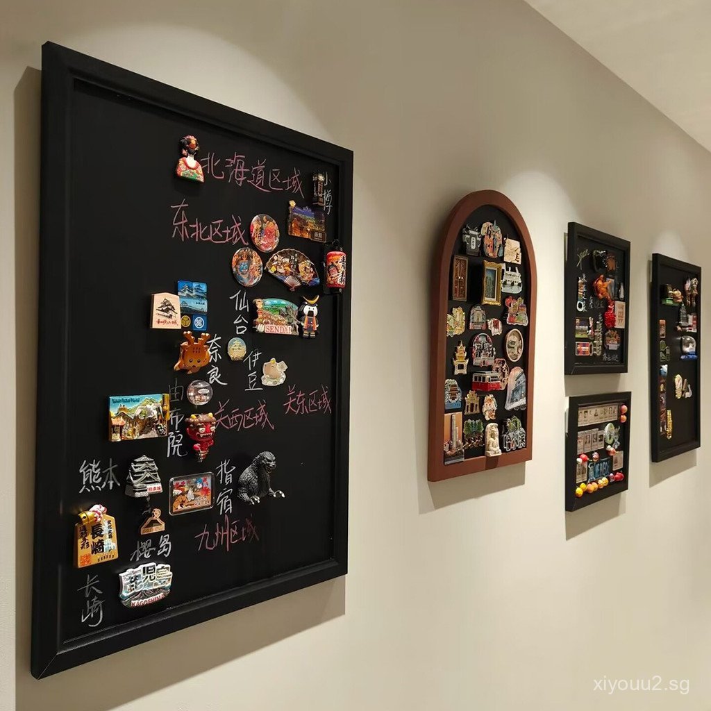 Magnetic Blackboard with Magnetic Fridge Stickers Display Board Grain ...