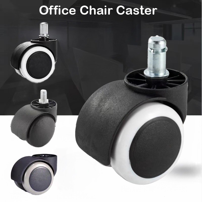 2" Office Chair Caster Wheels White Black Grip Ring / Friction ...