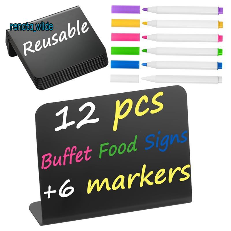 12 Pack 4 X3inch Small Food Labels for Party,Buffet Food Signs for ...