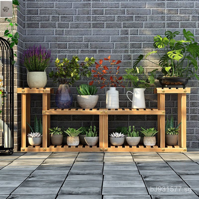 Wheeled Step Succulent Flower Stand Bay Window Floor Two-Tier Simple ...