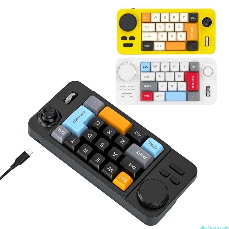 dingdongaa Double Scroll Wheel Mechanical Keyboard 19 Key Mini Keypad ...