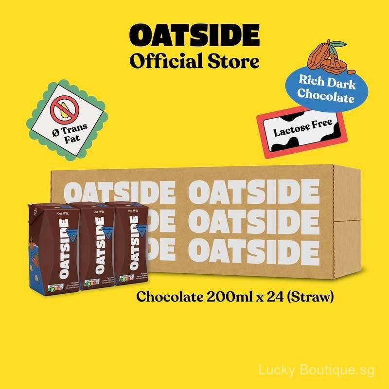 OATSIDE Chocolate Oat Milk with Straw 200ml x 24 - Dairy Free, Rich ...
