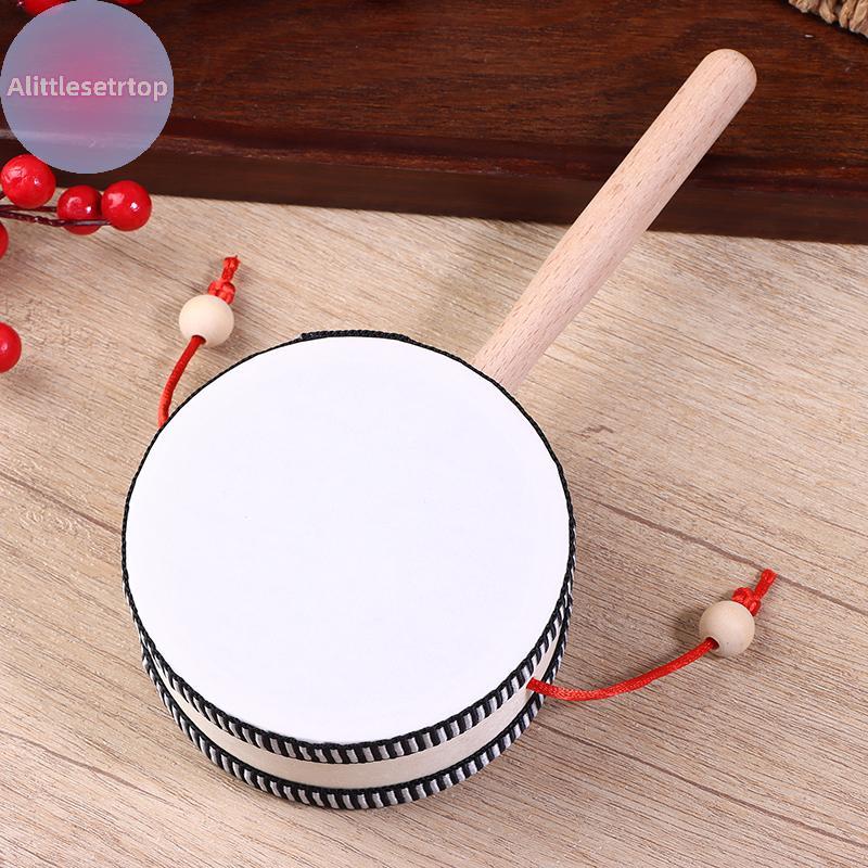Alittlesetrtop Portable 4 Inch Hand Shake Wooden Drum Orff Musical ...