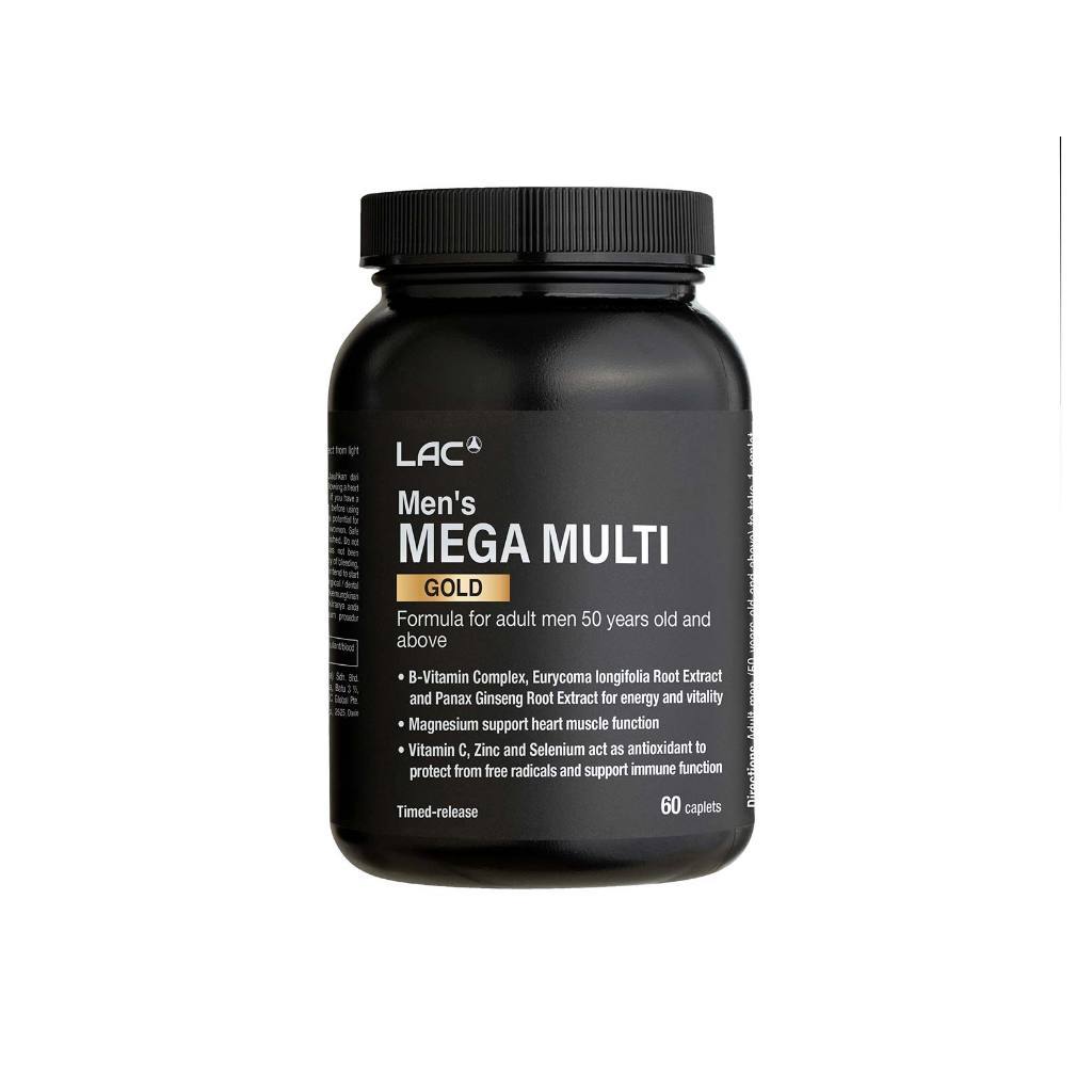 LAC Mega Multi for Men & Women (90 Caplets) – Daily Multivitamin for ...