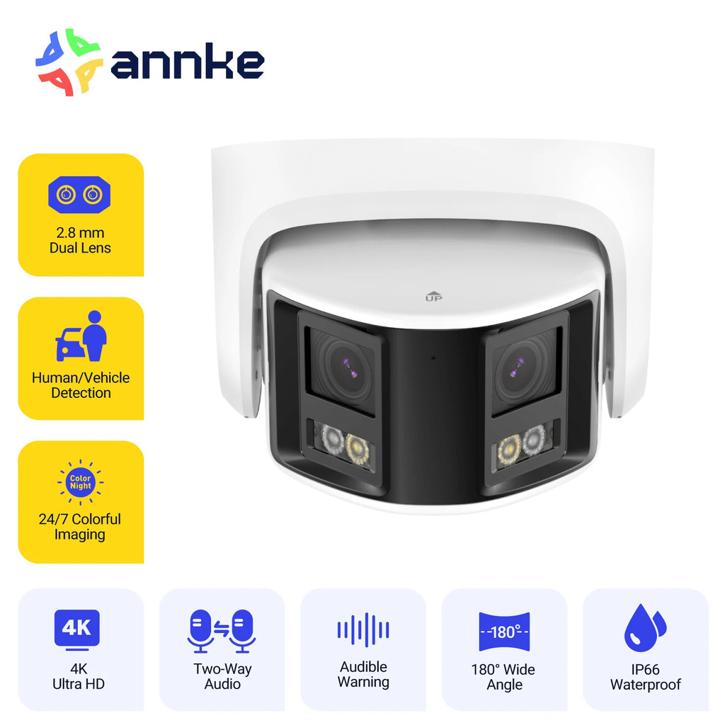Smart Home 180° 8mp Duo Poe Dual Lens Wide View Outdoor Video Poe ...