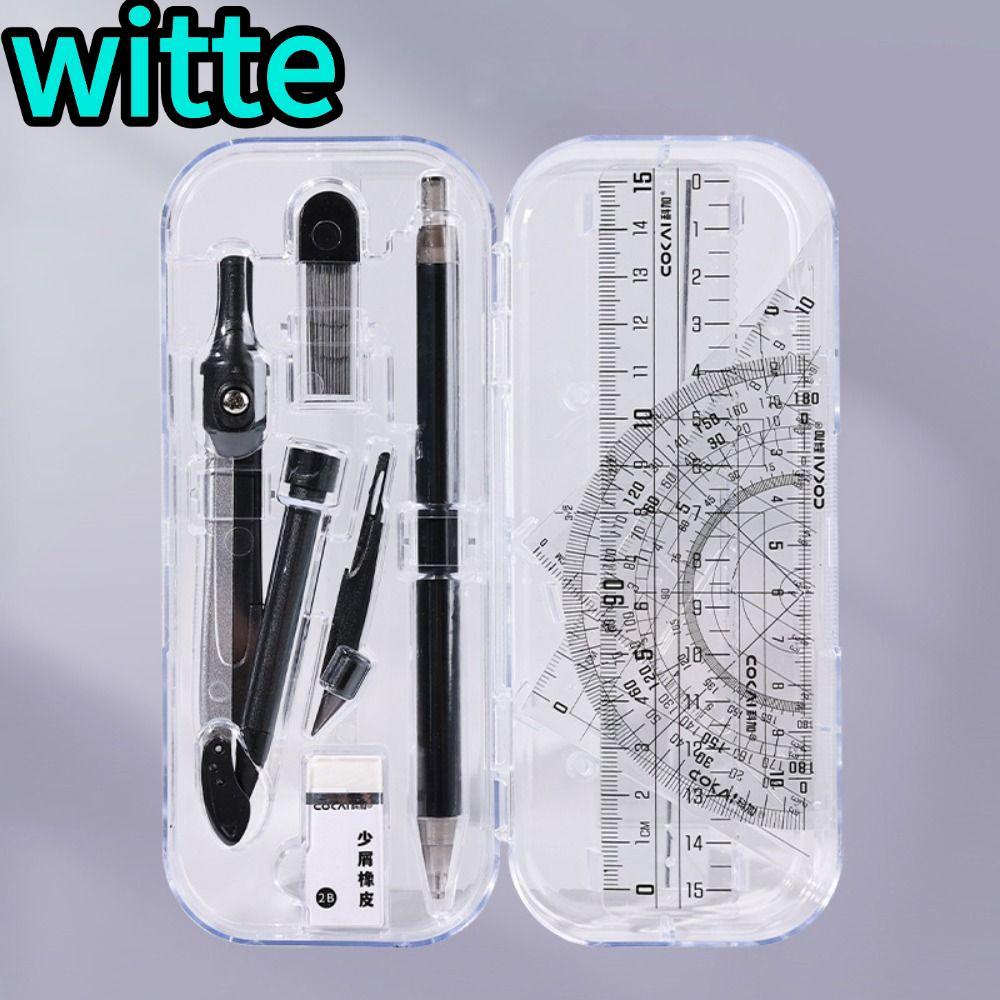 WITTE 8PCS/Set Ruler Compasses Set, Plastic Mechanical Pencil ...