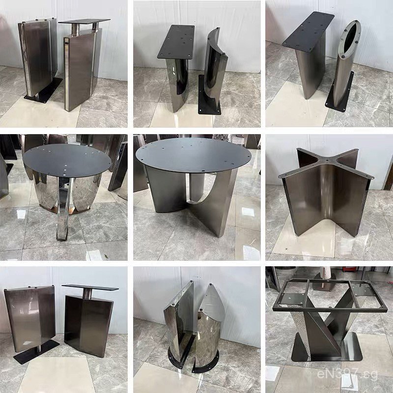 Table Legs Rock Plate Stainless Steel Coffee Table Marble Bracket Light ...