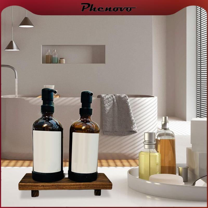 [Phenovo] Wood Pedestal Soap Stand Soap Decor Bathroom Wooden Riser ...