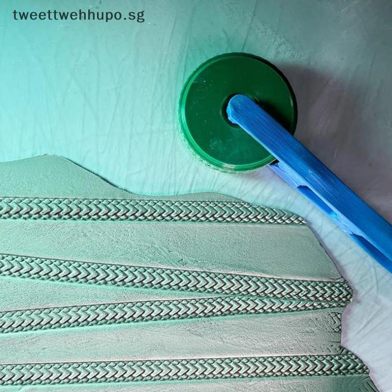 TWE Clay Stamp Roller Ceramic Texture Wheel Geometric Flower Patterns ...