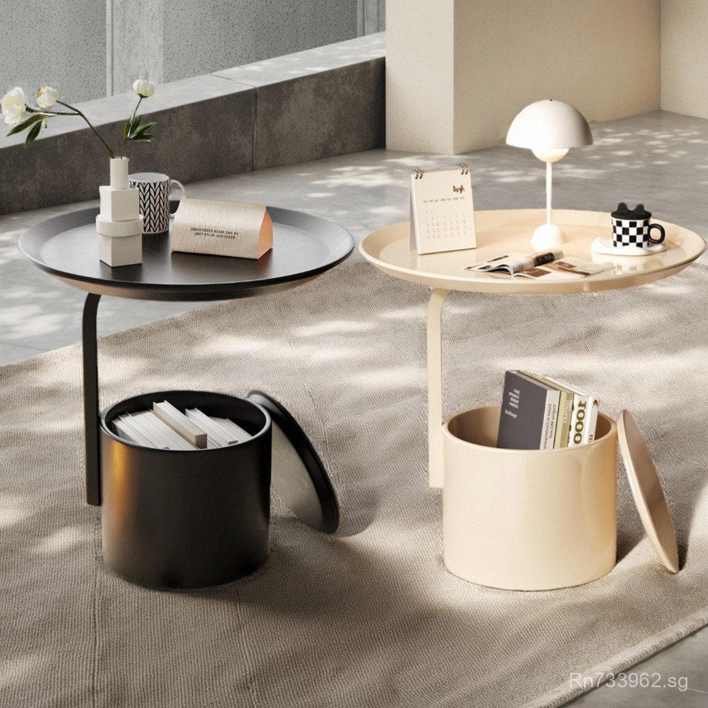 Small Round Table Movable Storage Rack Corner Table Bedroom Balcony ...