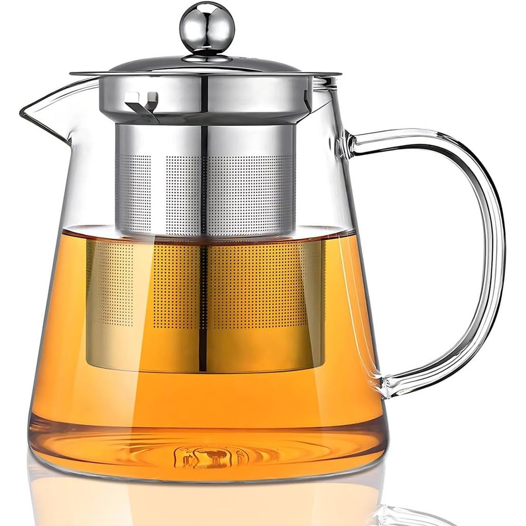 Glass Teapot, Tea Pot with Removable Infusers for Loose Tea ...