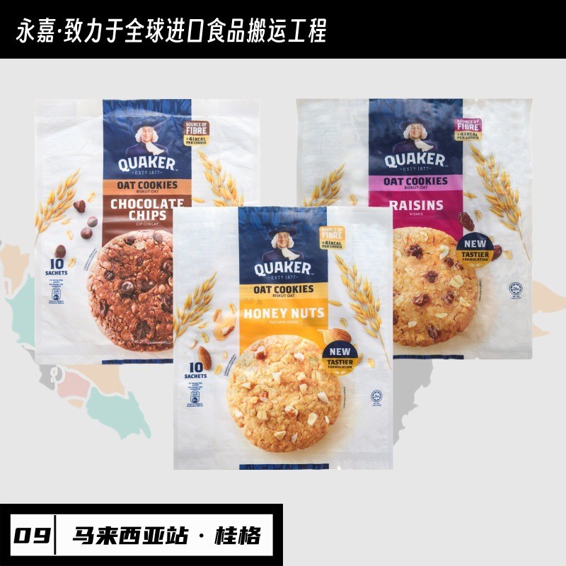 Malaysia Imported Quaker Oatmeal Biscuits Cookies Chocolate Honey ...