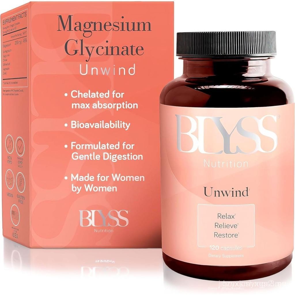 Magnesium Bisglycinate Capsules for Women - 200mg Chelated Glycinate ...