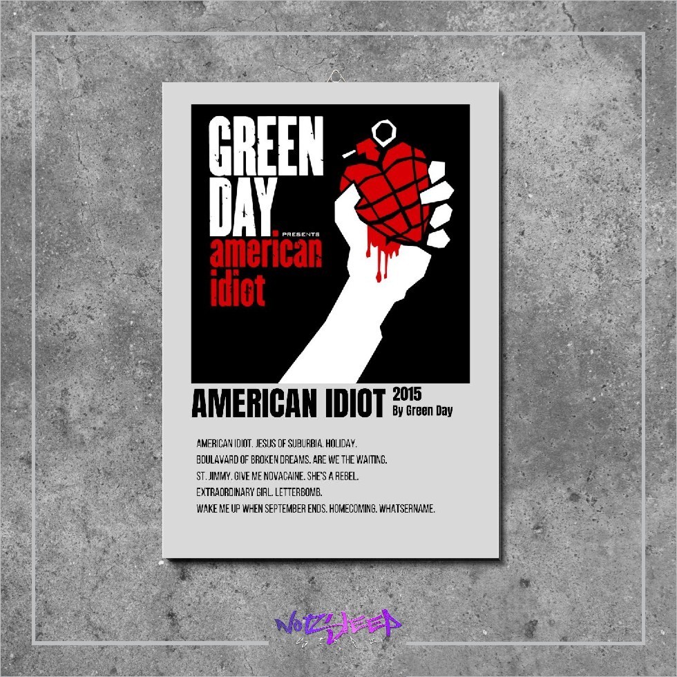 Wooden Frameless Poster American Idiot Green Music Album Cover DAY like ...