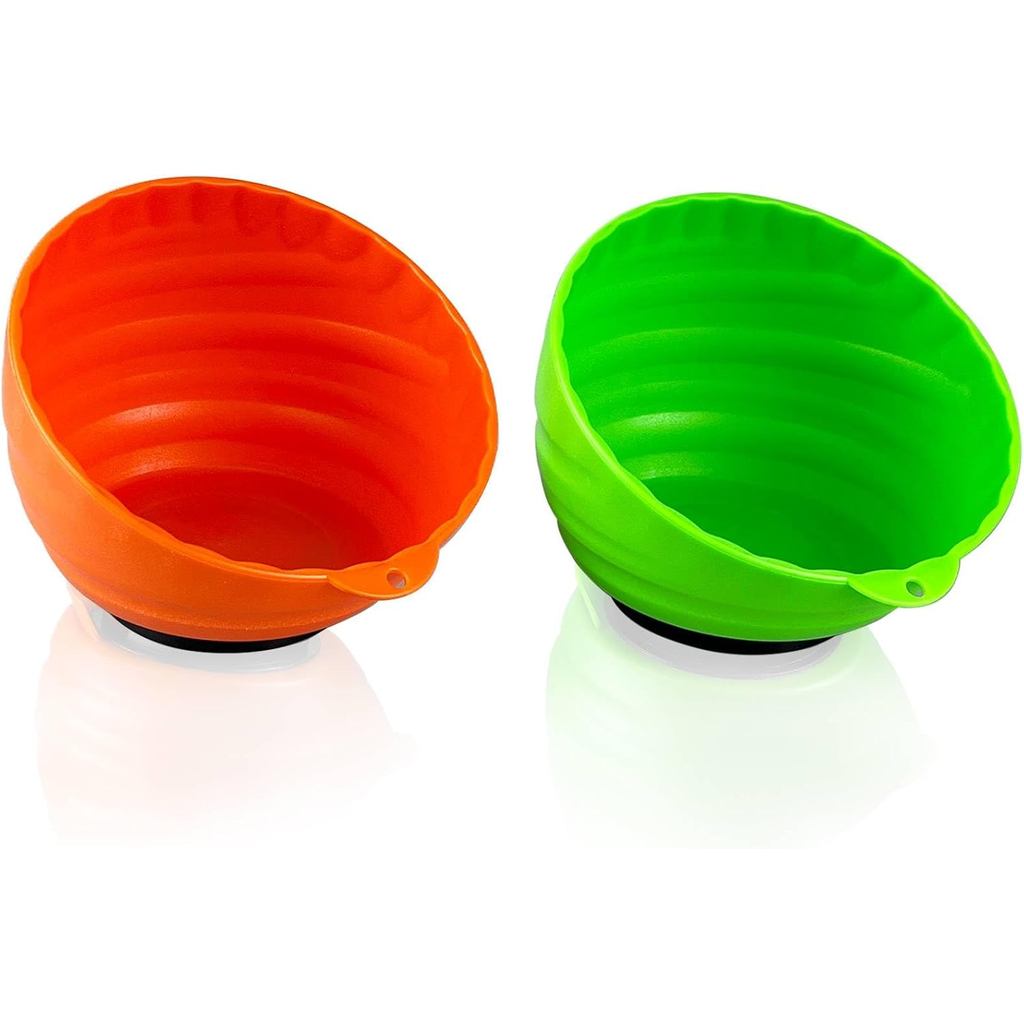 C&T 2-Piece Magnetic Nut Cup, Nuts and Bolts Organizer Set, 6 Inch Cup ...
