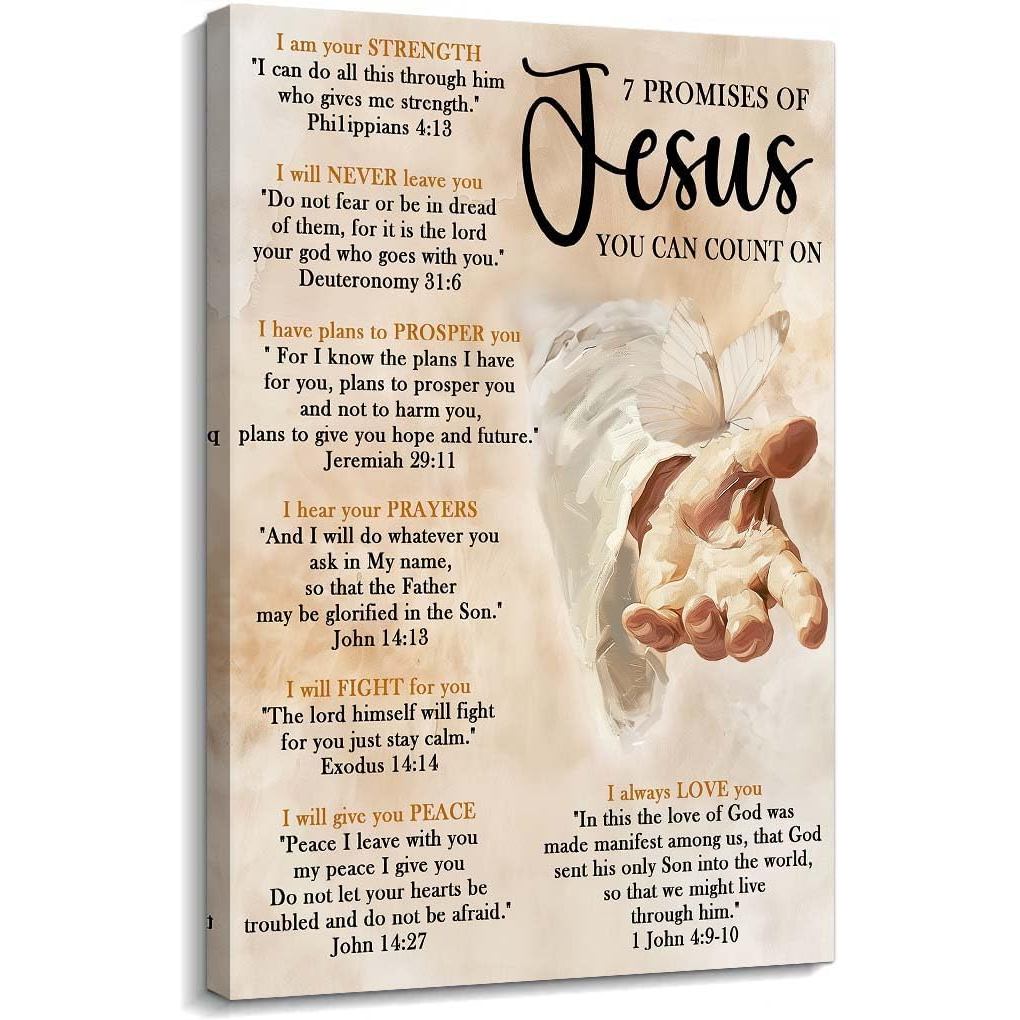Framed Christian Poster: Seven I Am Statements of Jesus Christ Bible ...