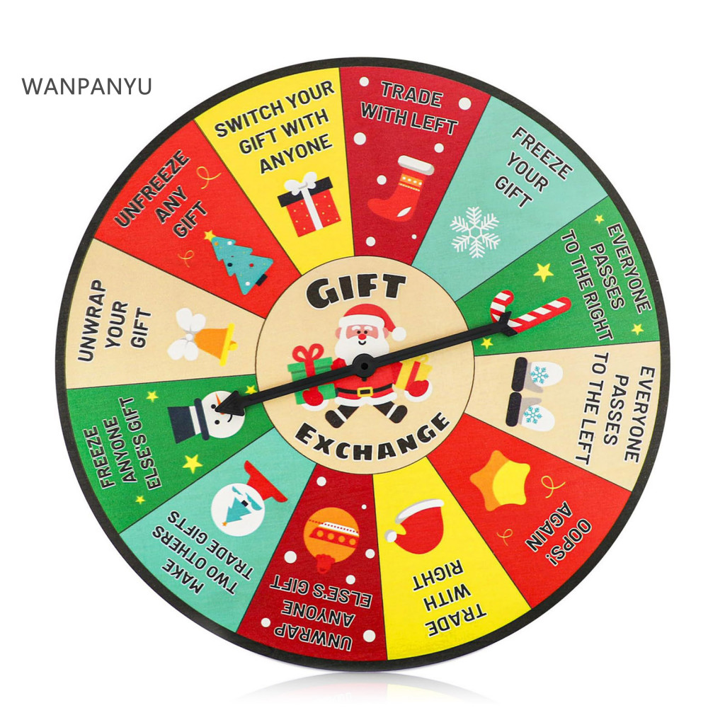 wanpanyu Spin the Wheel Game Christmas Game Spinner Christmas Gift ...