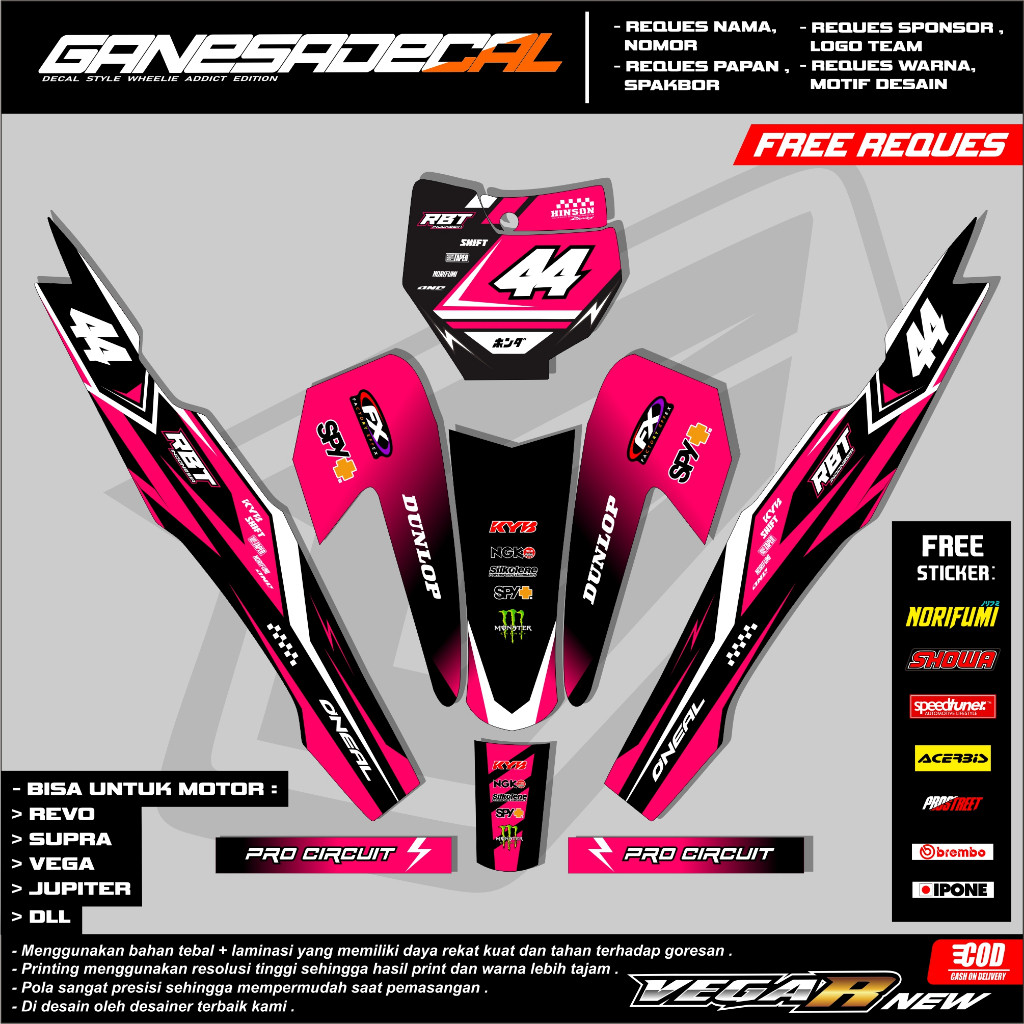 RBT GTX VEGA R NEW Sticker RBT Motorcycle Striping Sticker Modified ...