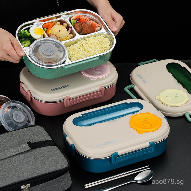 Student Compartment Canteen Plate Lunch Box Bento Box Portable Lunch ...