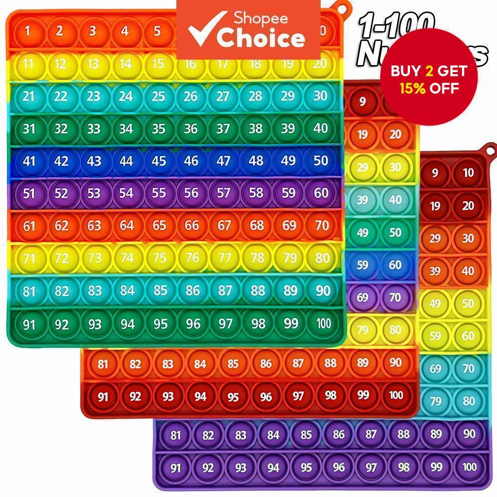 6.8in(17. 3cm) 1-100 Numbers Counting Fidget Pop Toys Stationery Math ...