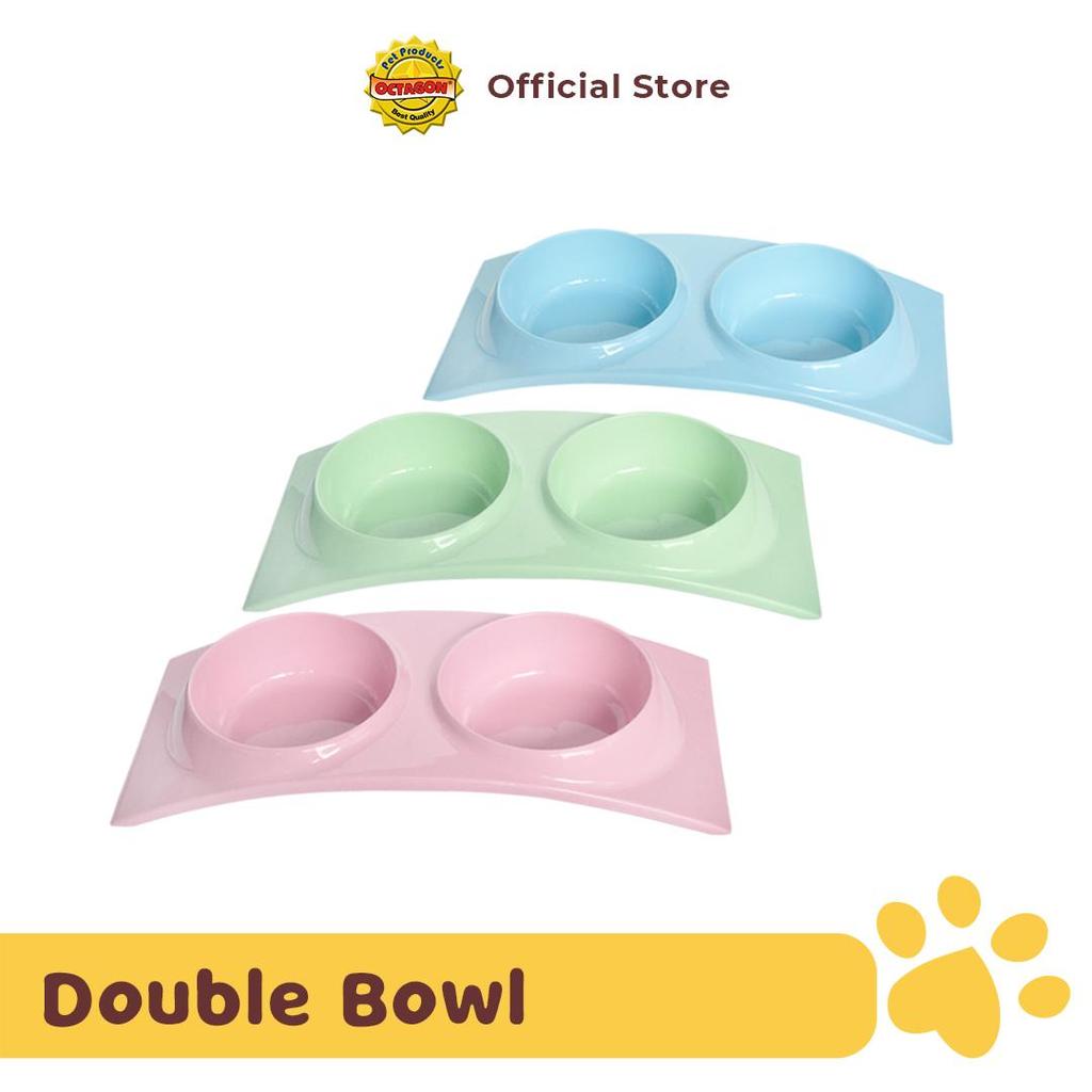 OCTAGON Double Bowl for Eating and Drinking Animals Square Shape ...