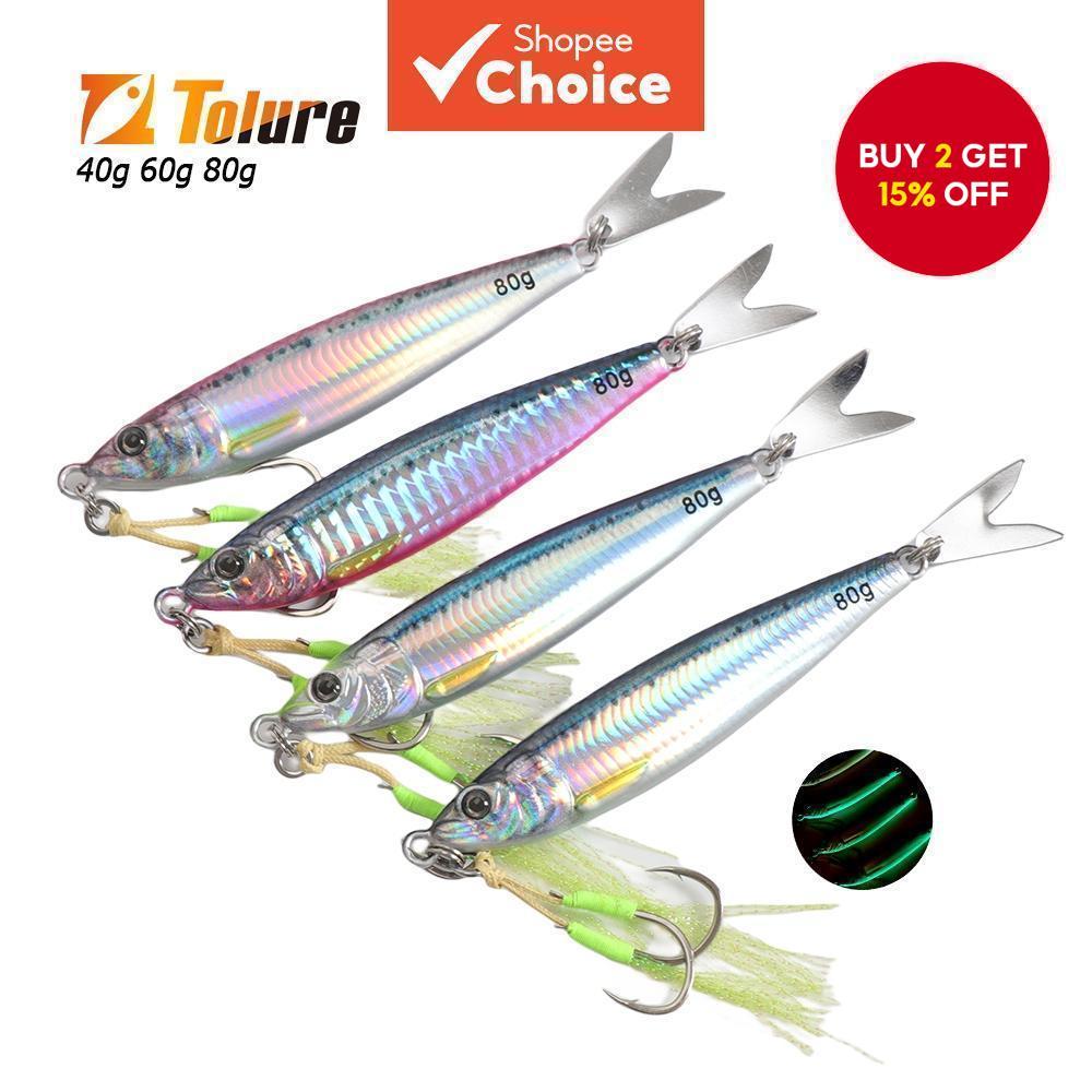 Tolure 2024 New Jigging Lures 40g 60g 80g Long Casting Fishing Jig Lure ...