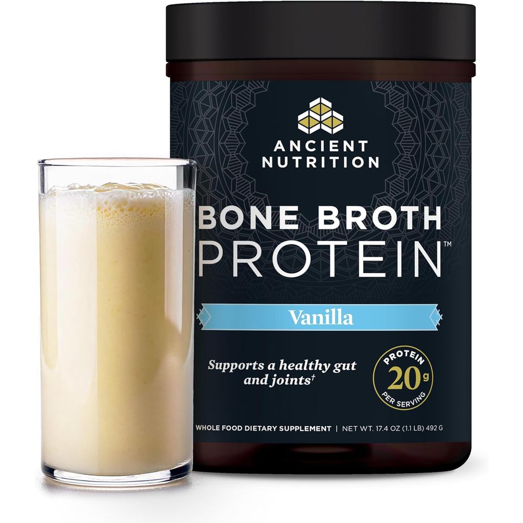 Ancient Nutrition Grass Fed, Cage Free, Bone Broth Protein Powder, 20g ...