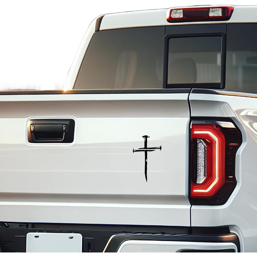 GRITKULTURE Cross of Nails Christian Vinyl Decal Sticker for Cars ...