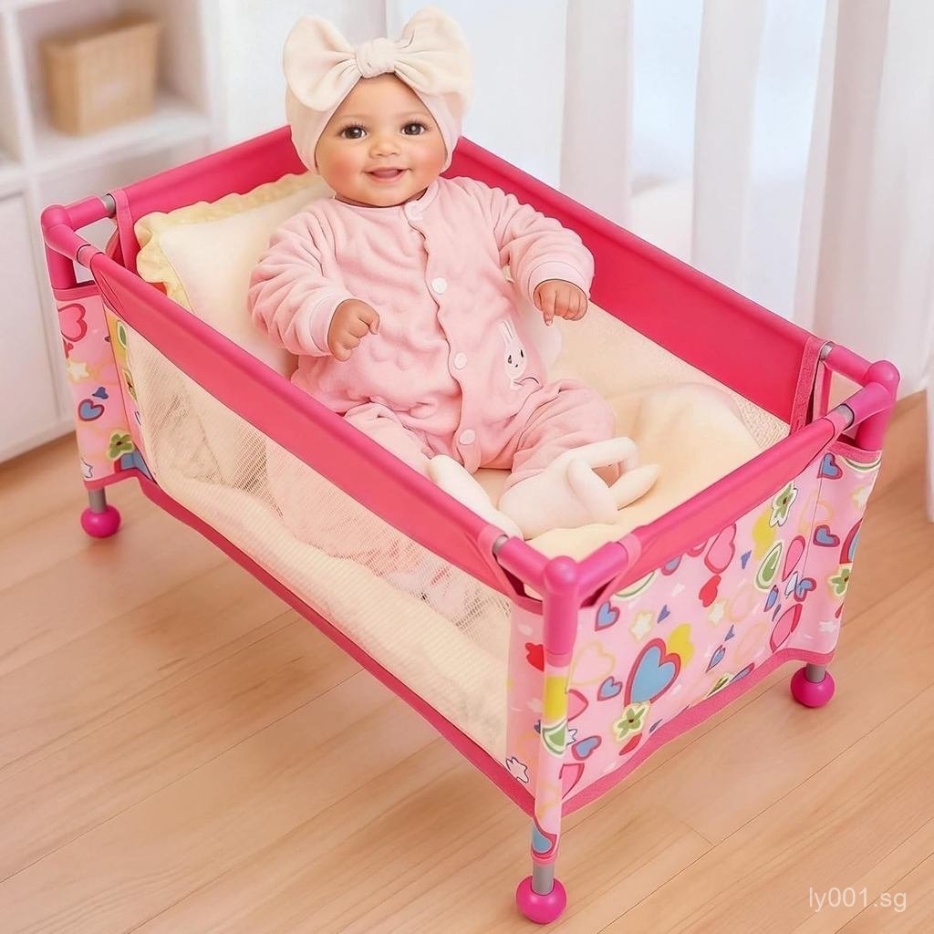 BABESIDE Baby Doll Crib with Storage Bag,Foldable Playpen Baby Doll Bed ...