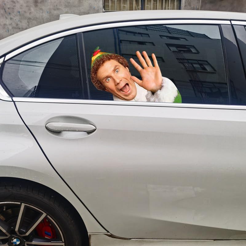 Buddy The Elf Excited Sticker, Funny Christmas Window Sticker Car ...